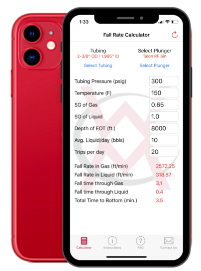 Fall Rate Calculator - Well Master
